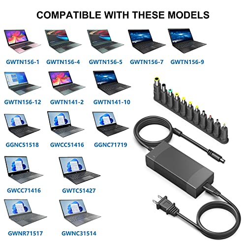 HKY 90W/65W Universal AC Adapter Laptop Charger Replacement for Dell HP Acer Asus Lenovo IBM Toshiba Samsung Sony Fujitsu Gateway Notebook Computer Chromebook TV Monitor Speaker Power Supply Cord