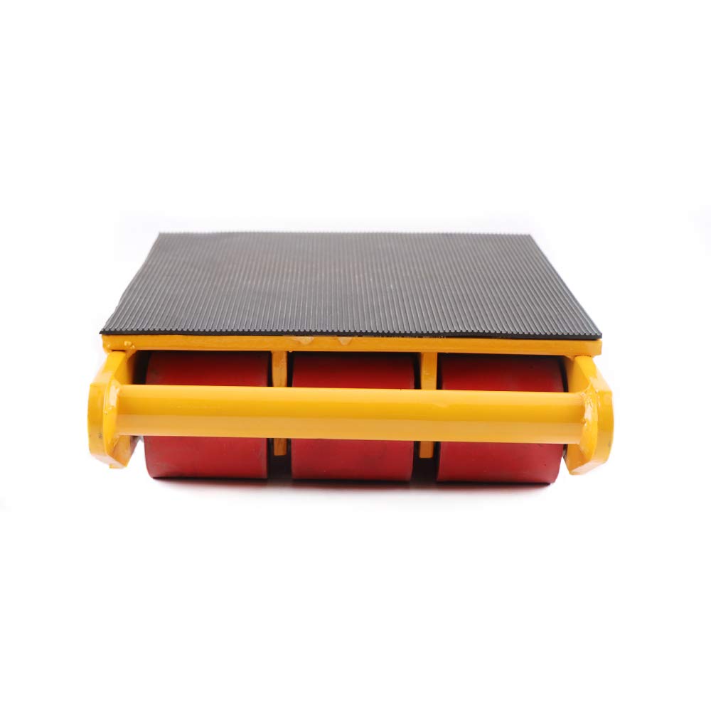 Heavy Duty Machine Dolly Skate Machinery Roller Mover,with 9 Rollers,15T 33000lb Industrial Machinery Mover,360 Degree Rotation,Yellow