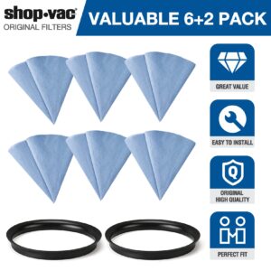 Shop-Vac 5 Gallon 2.0 Peak HP Wet/Dry Vacuum 5971536 + 90107 Paper Disc Filter 6 Pack