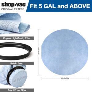 Shop-Vac 5 Gallon 2.0 Peak HP Wet/Dry Vacuum 5971536 + 90107 Paper Disc Filter 6 Pack