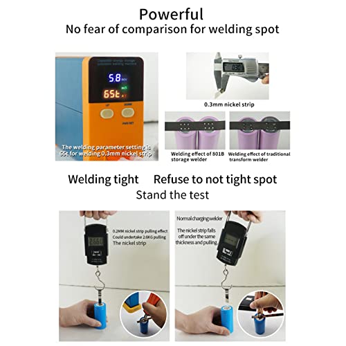 Pulses Spot Welder, Large Capacity Capacitor Energy Storage Welding Machine for Mobile Power Sources(US Plug)