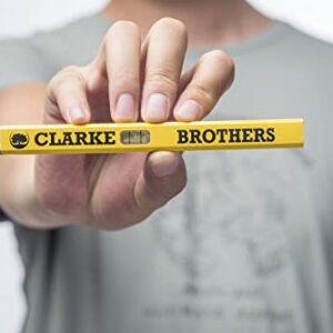 Clarke Brothers Carpenter Pencils Set of 6Pcs – Construction Pencils with Built In Spirit Level – Premium Carpenter Tools for Builders, Contractors, Enthusiasts – Durable Wood