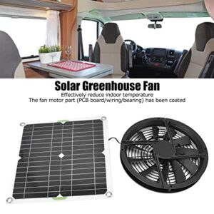 Solar Panel Powered Fan, 10in 100W Waterproof Solar Exhaust Fan 3000 RPM Mini Round Ventilator Case for Greenhouse, Chicken Coop, Dog House, Camping, RV, Double Rust