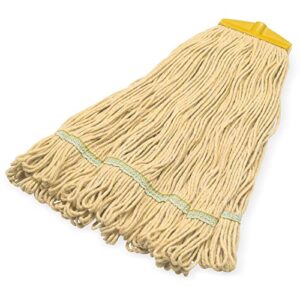 sparta flo-pac mop head loop-ended, screw on with acme thread cnct for organized cleaning, yellow, (pack of 12)