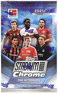 2022 topps stadium club chrome bundesliga soccer (18 packs/6 cards: 1 auto)