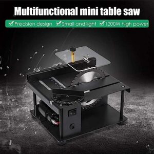 Mini Table Saw Multifunctional Small Table Saw | Cutting | Sanding | Engraving | Drilling | All-in-One Machine, Precision Craftsman Table Saw,7 Levels of Speed,0-90° Angle Adjustment