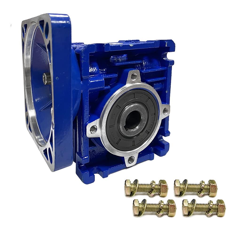 AZSSMUK NMRV030 Speed Reducer Gearbox Reduction Ratio 1:80 Square Flange 90CM*90CM with Mounting Screws