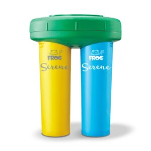 FROG Serene Floating Complete Sanitizing System + 2 FROG Maintain Non-Chlorine Shock Treatments for Hot Tubs, Quick and Easy Self-Regulating Hot Tub Sanitizer with Bromine and FROG Sanitizing Minerals