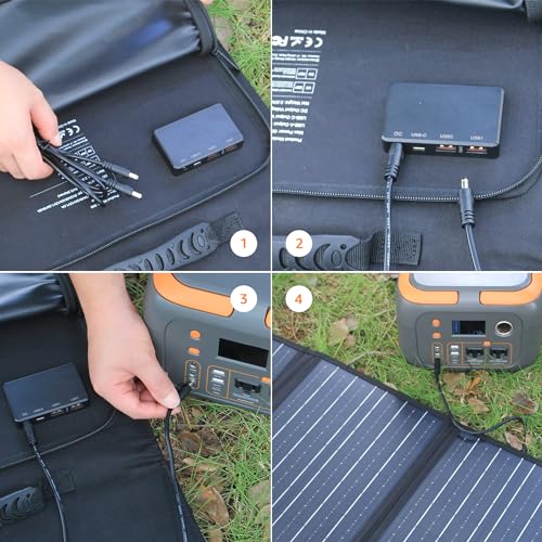 60W Foldable Solar Panel with 18V DC Outlet, for Solar Generator, Portable Solar Panel for Outdoor Camping, RV Travel, Power Station