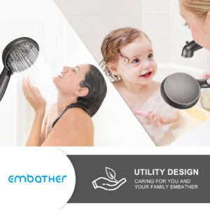 EMBATHER Shower Faucet Set with Tub Spout, 2 in 1 Bathtub Faucet Set with 8 Modes Shower Head, Single-Handle Tub Faucet Set, Shower Valve and Trim Kit, Oil-Rubbed Bronze