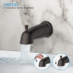 EMBATHER Shower Faucet Set with Tub Spout, 2 in 1 Bathtub Faucet Set with 8 Modes Shower Head, Single-Handle Tub Faucet Set, Shower Valve and Trim Kit, Oil-Rubbed Bronze