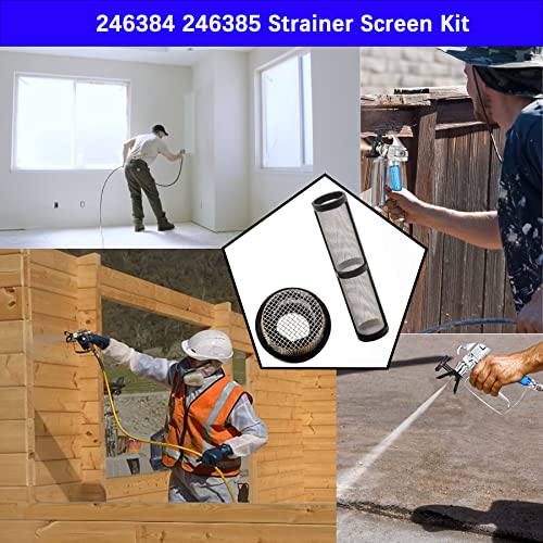 Homhelar 246384 246385 Strainer Screen Kit for Graco 395 495 Airless Paint Spray Guns