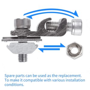 5Sets Solar Panel Grounding Lugs Solar Mounting System Metal Grounding Clips PV Grounding Clip Cable Solar Panel Clamps for Bare Wire and Pipe