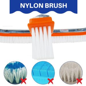 Sinada Pool Special 18 Inch Extra-Wide Nylon Pool Brush, Heavy Duty Vinyl Pool Brush, Aluminum Backed, Fits Standart Swmming Pool Pole Swimming Pool Wall Cleaning Brush EZ Clips