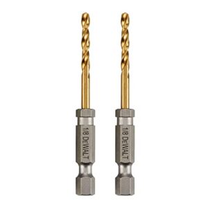 dewalt drill bit set, 1/8", 2-pc, titanium nitride coated, tapered core for optimum durability (dd5108t)