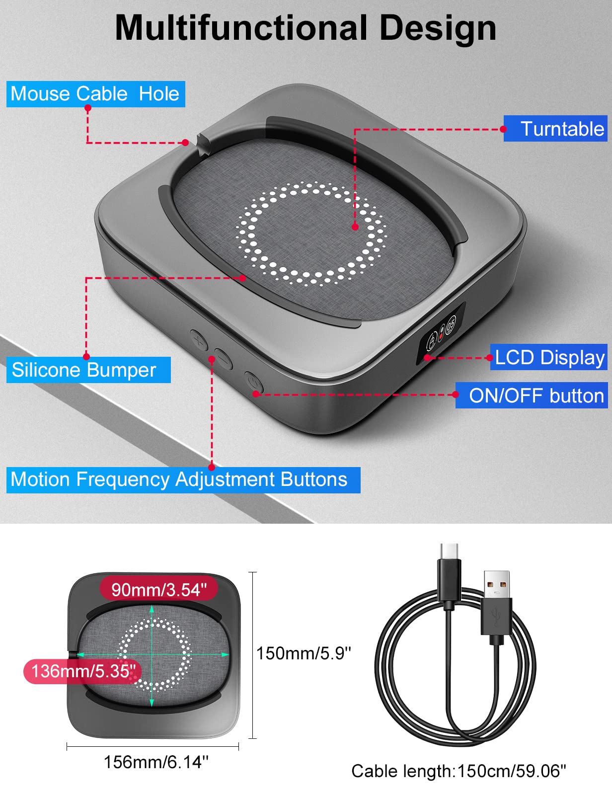 Meatanty Mouse Mover Undetectable, Super-Silent Mouse Jiggler Device Move Randomly, Automatic Wiggler Shaker Giggler, Adjustable Interval Timer, Keep Computer Laptop Active for Office Home Remote Work