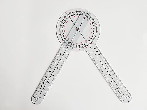 Goniometer Set 3 Pieces 12", 8", 6" Body Measuring Tape - Physical Therapy, Occupational Therapy, Fitness, Medical Protractor Angle Ruler Measuring Tool