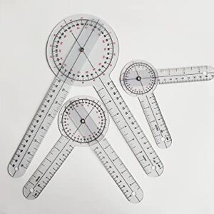 Goniometer Set 3 Pieces 12", 8", 6" Body Measuring Tape - Physical Therapy, Occupational Therapy, Fitness, Medical Protractor Angle Ruler Measuring Tool