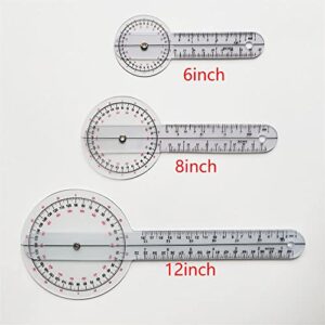 Goniometer Set 3 Pieces 12", 8", 6" Body Measuring Tape - Physical Therapy, Occupational Therapy, Fitness, Medical Protractor Angle Ruler Measuring Tool