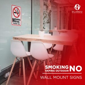 OLANZU No Smoking Signs For Business - 4 Pack 10"x7" Aluminum Sign - Engineer Grade Metal - Rust Proof & UV Protected No Smoking Sign-Indoor & Outdoor