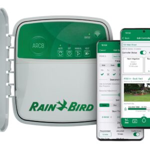 Rain Bird ARC8 App-Based Indoor/Outdoor Smart Irrigation WiFi Timer/Controller, 8-Zone/Station, EPA WaterSense Certified, Compatible with Alexa