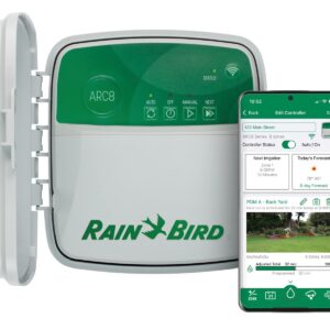 Rain Bird ARC8 App-Based Indoor/Outdoor Smart Irrigation WiFi Timer/Controller, 8-Zone/Station, EPA WaterSense Certified, Compatible with Alexa