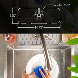 Ternal Sinkmat for Kitchen Faucet, Silicone, Grey, Splash Guard & Drip Catcher For Around Faucet Handle