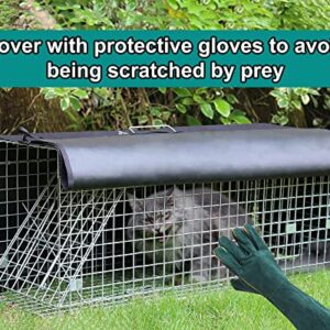 Deblue Feral Cat Trap Cage Cover, 32" Cage Trap Cover for Live Animals with Bite Proof Gloves, Large Trap Cage Cover for 1 Door Humane Trap Cage-(NO CAGE)