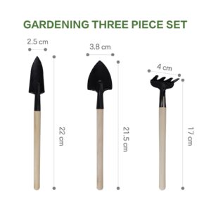 Set of 3 Pcs Mini Garden Hand Tools Indoor Miniature Planting Gardening Tool Set - Gardening Tool Kit Gift for Kids and Adults