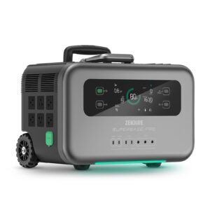 zendure portable power station superbase pro 1500, 1440wh lifepo4 outdoor generator, 6 x 2000w ac outlets 14 ports battery backup for outdoors, home use, camping, emergency