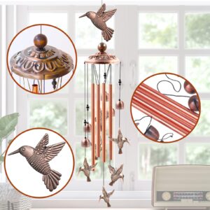 Wind Chimes Outdoor Clearance, Ukulork Aluminum Tube Windchime with S Hook,Patio Garden Decor, Housewarming Gift. (Hummingbird)