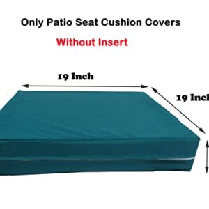 Leeymoo Large Patio Chair Seat Cushion Covers, Water Repellent Patio Seat Cushion Covers-Only Covers (19"X19"X4" 2 Pack Black)