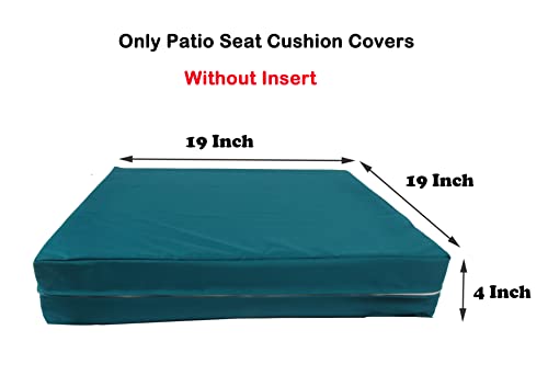 Leeymoo Large Patio Chair Seat Cushion Covers, Water Repellent Patio Seat Cushion Covers-Only Covers (19"X19"X4" 2 Pack Black)