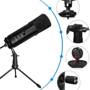 Z ZAFFIRO USB Microphone, Adjustable Microphone, Condenser Microphone for Computer Recording Vocals, Dubbing, Streaming Broadcast and YouTube Video, Conference Microphone