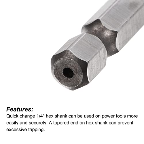 uxcell Combination Drill and Tap Bit, 1/4" Hex Shank M6 x 1 Metric Uncoated M35 Cobalt High Speed Steel Spiral Flute Drilling Tapping Tool