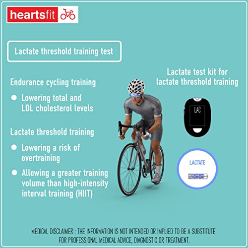 HeartsCare C1 Lactate Testing Kit - 10 Lactate Strips and C1 Lactate Meter Monitoring System - 5 sec Testing time