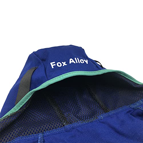 Fox Alloy Blue Canvas Protective Welding Hood Cap with Neck Shoulder Drape Torching Hood Welder Hat Mask for Men & Women