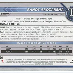 2022 BOWMAN #79 RANDY AROZARENA RAYS BASEBALL MLB