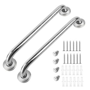 2 pack 16 inch shower grab bars, lonvichtt stainless steel shower handle, bathroom safety bars, elderly, pregnant, handicap senior assist bath handle