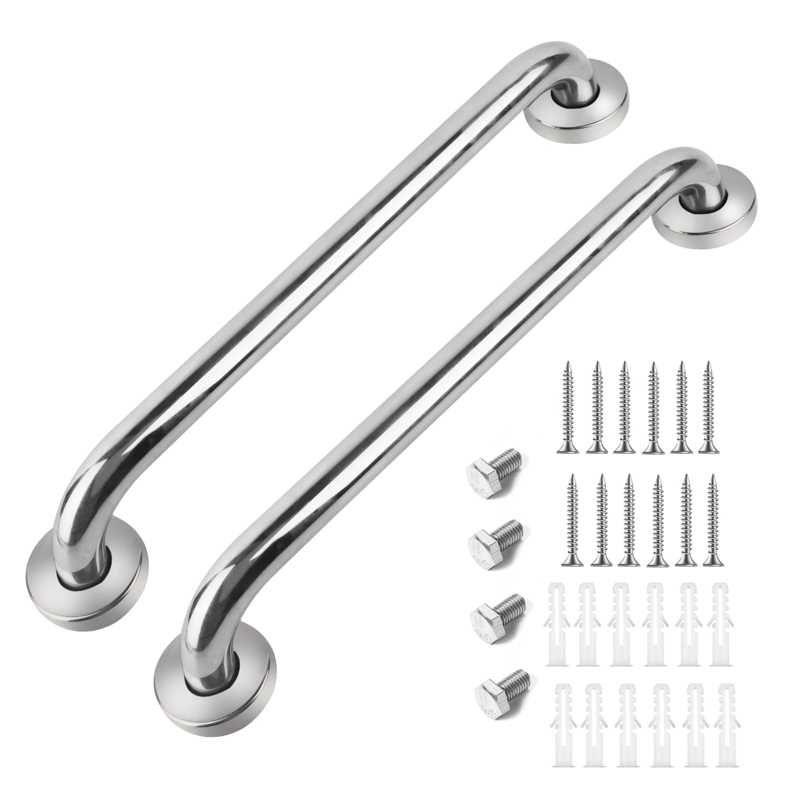 2 Pack 16 Inch Shower Grab Bars, LONVICHTT Stainless Steel Shower Handle, Bathroom Safety Bars, Elderly, Pregnant, Handicap Senior Assist Bath Handle