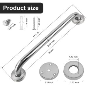 2 Pack 16 Inch Shower Grab Bars, LONVICHTT Stainless Steel Shower Handle, Bathroom Safety Bars, Elderly, Pregnant, Handicap Senior Assist Bath Handle