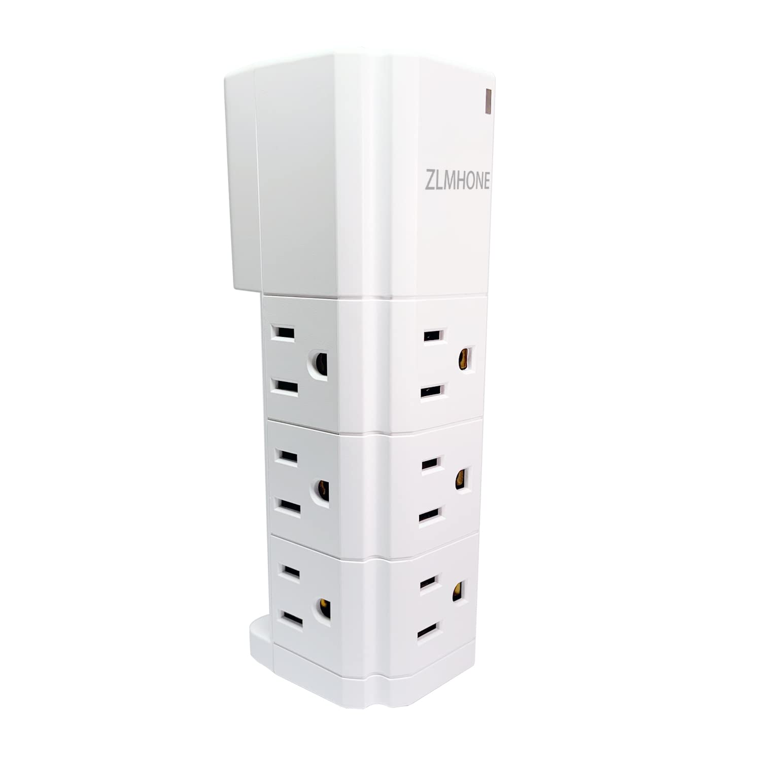 Wall Outlet Extender Surge Protector ZLMHONE 9AC Multiple Plug Outlet and 2 USB Charging Ports, 3-Sided Spaced Widely Wall Outlet Extender with Rotating Plug for Home, Office, Travel