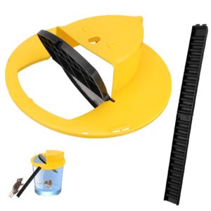 mouse trap bucket - flip n slide bucket lid mouse trap, 5 gallon rat trap bucket lid, detachable smart plastic mouse rat trap, reusable humane mousetrap for indoor outdoor (1 pcs)