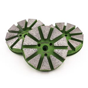 bsrttool 3pcs 3inch metal diamond floor polishing pads - dry or wet sanding tile stone marble concrete granite ceramics glass (30grit)