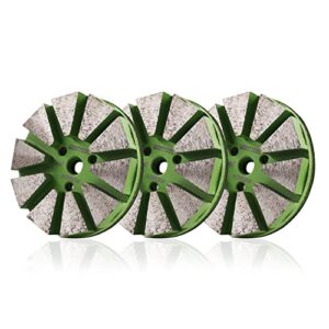 BSRTTOOL 3Pcs 3inch Metal Diamond Floor Polishing Pads - Dry or Wet Sanding Tile Stone Marble Concrete Granite Ceramics Glass (30Grit)