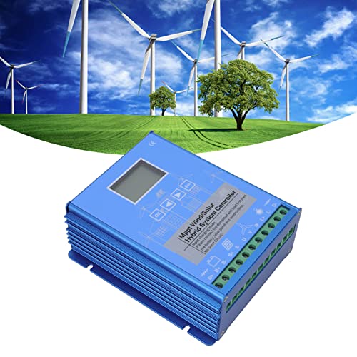 FOUF Wind Solar Hybrid Controller, 12V 24V LCD Display MPPT Boost Charging Multifunctional LCD Wind Solar Controller, Battery Off Grid Controller Wind Turbine Solar Hybrid MPPT Charge Boost