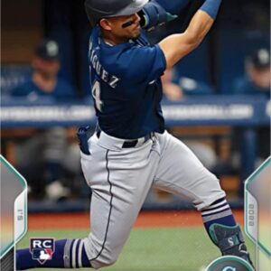 2022 Topps Now Julio Rodriguez - 1st Career MLB Homer is 450 Foot, 3-Run Blast - Seattle Mariners Baseball Rookie RC Card #112