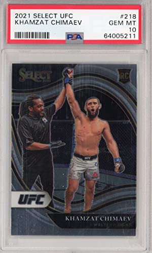 Graded 2021 Panini Select Khamzat Chimaev #218 Octagonside Rookie RC UFC MMA Card PSA 10 Gem Mint