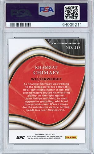 Graded 2021 Panini Select Khamzat Chimaev #218 Octagonside Rookie RC UFC MMA Card PSA 10 Gem Mint