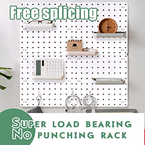 4 Pieces Pegboard Wall Mount Display Pegboards Wall Panel Kits DIY Pegboard Tool Organizer with Accessories for Garage Kitchen Living Room Bathroom Office